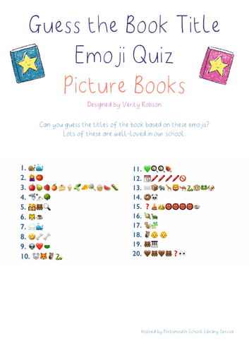 Guess the Book Title - Emoji Quiz | Teaching Resources
