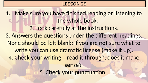 Harry Potter - 6 Week Writing Project - Writing, SPaG and Reading KS2 ...