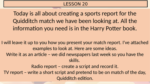 Harry Potter - 6 Week Writing Project - Writing, SPaG and Reading KS2 ...