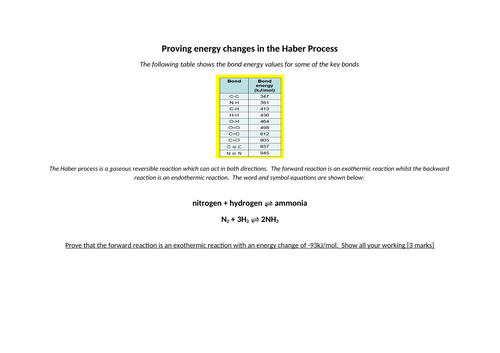 Haber Process (AQA GCSE Chemistry) | Teaching Resources