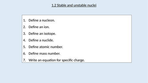 A level Physics (1.2) Stable and unstable nuclei (Matter and radiation ...