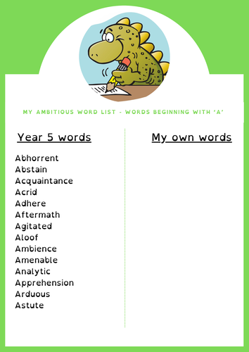Year 5 - Ambitious Vocabulary | Teaching Resources