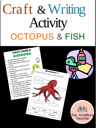 Craft & Writing Activity | Fun Activity : Octopus & Fish | Teaching ...
