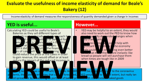 Income elasticity of demand YED - A Level Business | Teaching Resources