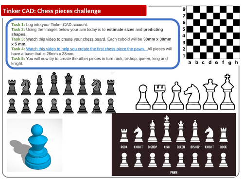 KS2 KS3 Computer Aided Design task - Chess Pieces | Teaching Resources