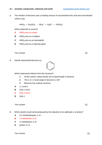 30 Chemistry m/c OCR A level A questions for 6.1 | Teaching Resources