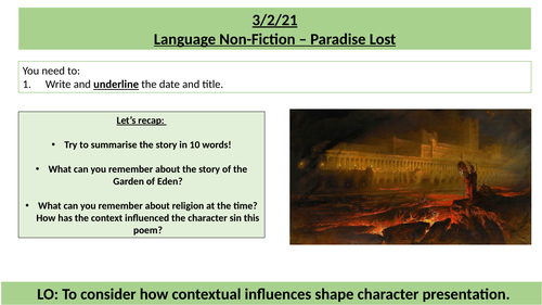 Lang Non-Fiction - Lesson 4 & 5: Paradise Lost | Teaching Resources