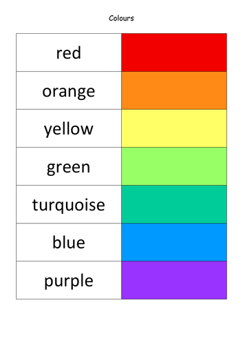 Colour names resource cards & A4 display pack | Teaching Resources