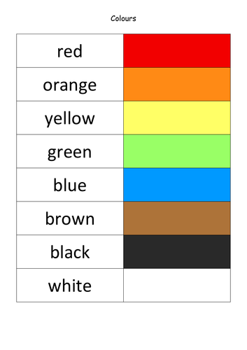 Colour names resource cards & A4 display pack | Teaching Resources