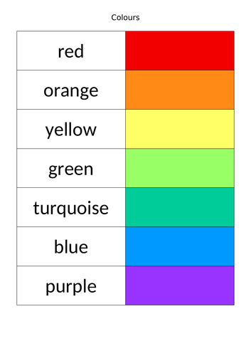 Colour names resource cards & A4 display pack | Teaching Resources