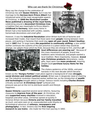 History Christmas Lesson | Teaching Resources