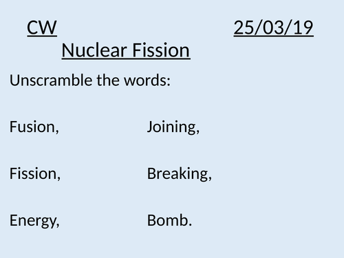 Nuclear Fission | Teaching Resources