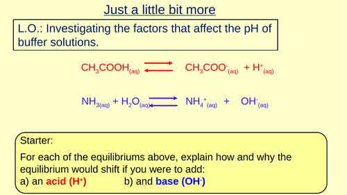 AQA A2 Chemistry Buffer solutions 2 | Teaching Resources