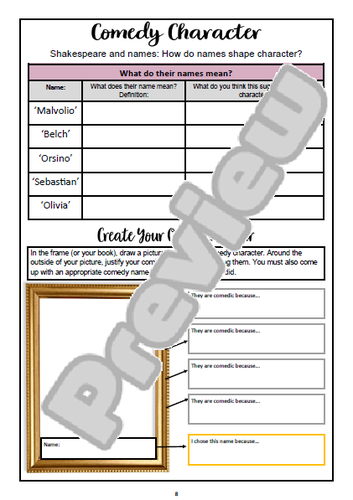 Twelfth Night - Workbook - KS3 - Introduction to Comedy | Teaching ...