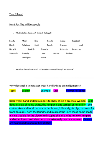 Hunt For The Wilderpeople; paragraph lesson | Teaching Resources