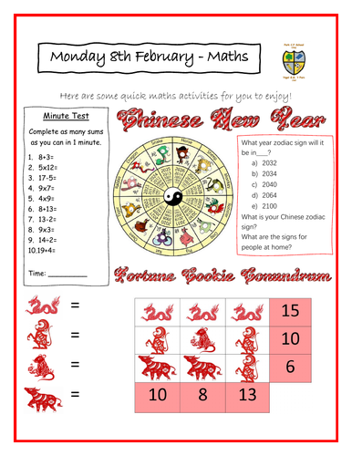 Chinese New Year Maths | Teaching Resources