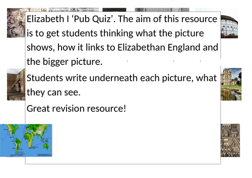Elizabethan England - Revision resourses | Teaching Resources