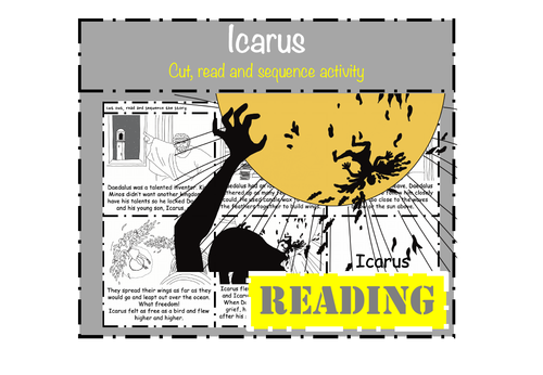 Icarus Greek Myth Reading Task: Read & Sequence cut & paste make a book ...