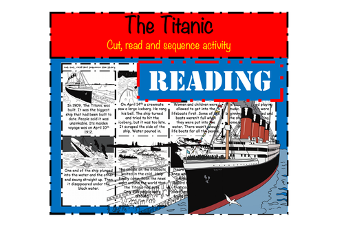 The Titanic Story Reading Task: Read & Sequence cut & paste make a book ...