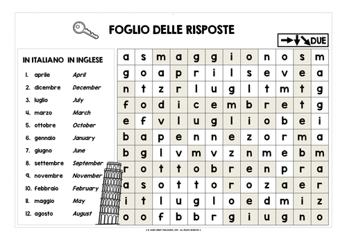 ITALIAN MONTHS & SEASONS OF THE YEAR WORD SEARCHES | Teaching Resources