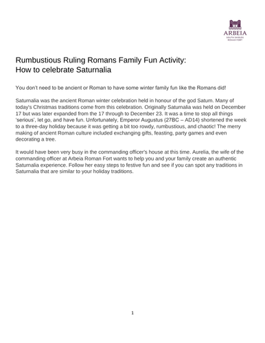 10 activities for celebrating Saturnalia like a Roman- KS2 | Teaching ...