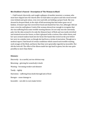 The Woman in Black (PPT 2: Character) | Teaching Resources