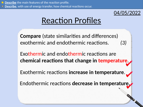GCSE Chemistry: Reaction Profiles | Teaching Resources