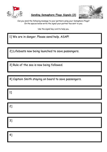 Titanic Semaphore Flag Signals | Teaching Resources