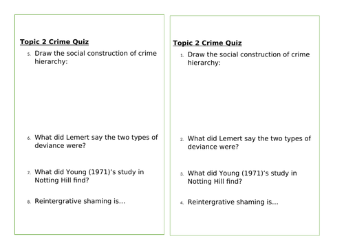 AQA A-Level Sociology CRIME AND DEVIANCE Paper 3 Resource Bundle ...