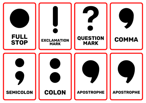 Functional Skills English / X32 Punctuation Matching Cards. Match ...
