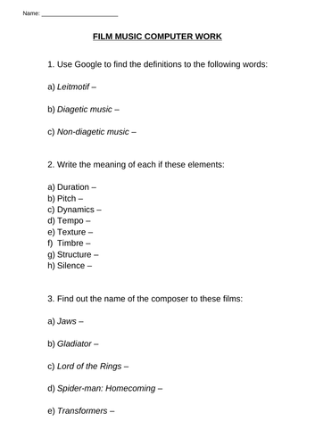 Music & The Media (Jingles & Film) | Teaching Resources