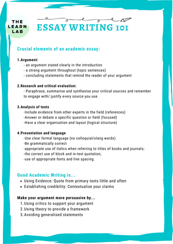 Essay Writing 101 | Teaching Resources