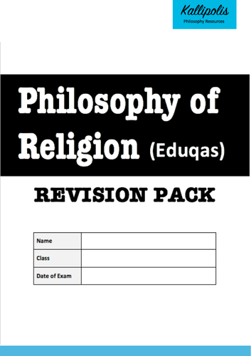 FREE Eduqas / WJEC l A-Level Philosophy of Religion Revision Pack ...