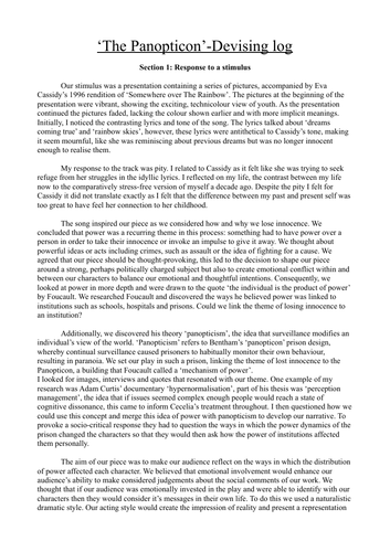 GCSE devising drama logbook exemplar | Teaching Resources