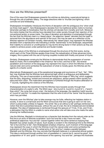 How are The Witches presented in Macbeth? Grade 9 analysis | Teaching ...