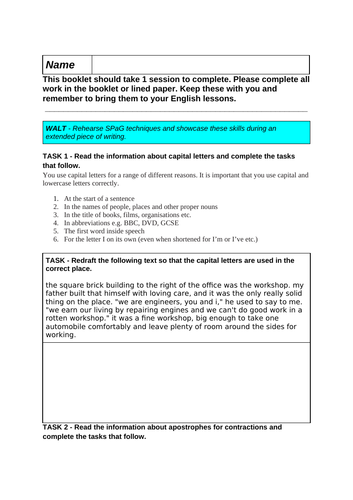 Yr8 English Cover Reading and Writing | Teaching Resources