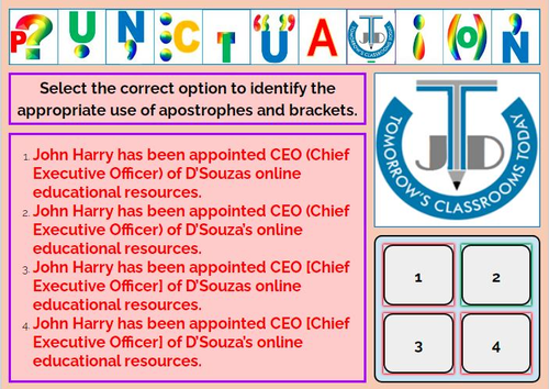PUNCTUATION - CONVENTIONAL SIGNS IN ENGLISH GRAMMAR: 100 BOOM CARDS ...