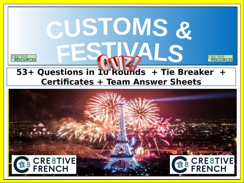 French Quiz Customs and Traditions | Teaching Resources