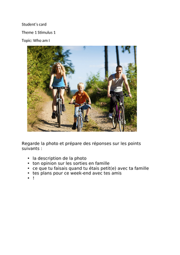 GCSE EDEXCEL FRENCH PHOTO CARDS HIGHER | Teaching Resources