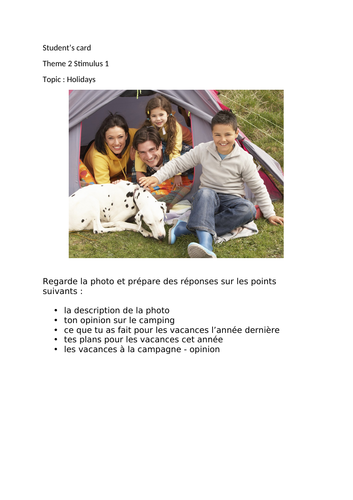 GCSE EDEXCEL FRENCH PHOTO CARDS FOUNDATION | Teaching Resources