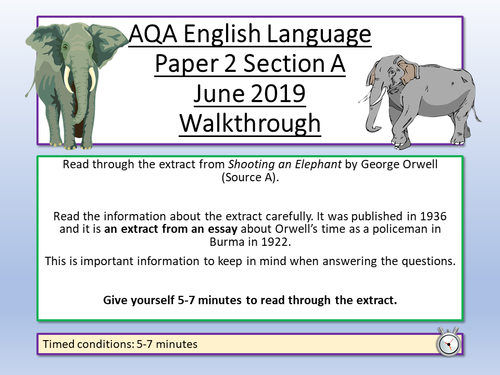AQA English Language Paper 2 November 2019 | Teaching Resources
