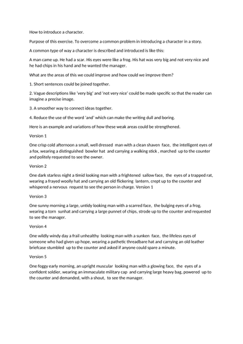 How to introduce a character in creative writing in an interesting way ...