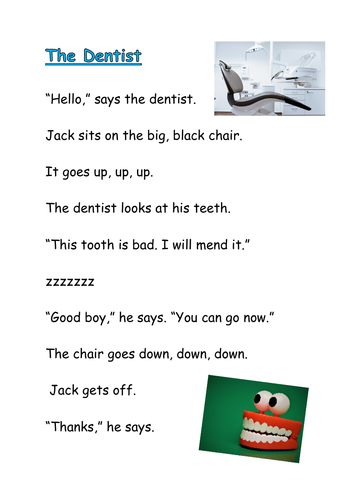 Story - The Dentist - Easy-Read | Teaching Resources