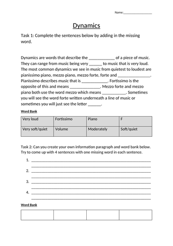 Music dynamics | Teaching Resources