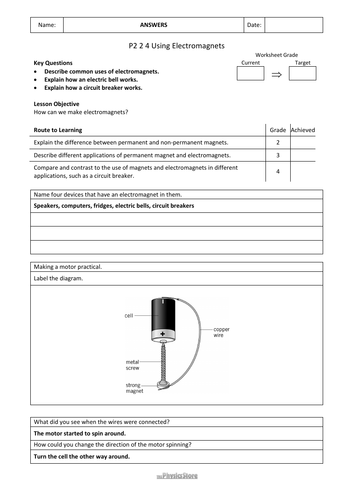 KS3 Physics AQA P2 2 4 Using Electromagnets Lesson Bundle | Teaching ...