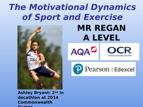 PE Motivational Dynamics of Sport and Exercise | Teaching Resources