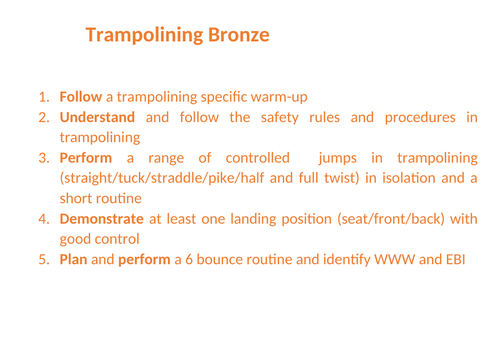 PE Trampolining Assessment Sheets Wall Posters | Teaching Resources