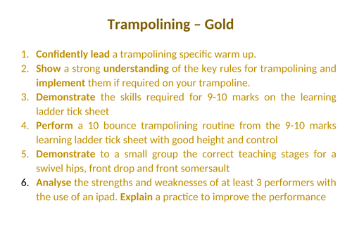 PE Trampolining Assessment Sheets Wall Posters | Teaching Resources