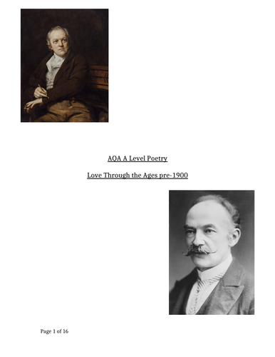 AQA A Level Poetry Revision Booklet: Love through the ages (pre-1900 ...