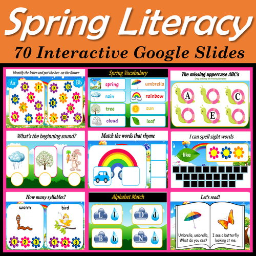 Spring Literacy Activities | Virtual| Distance Learning- 75 Google ...